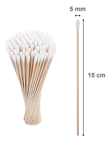 Hisopos de Madera Aplicadores Largo 15 Cm (100 Hisopos)